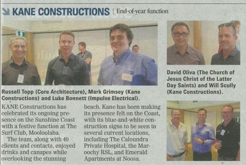 Kane Celebrate Success on Sunshine Coast - Kane Constructions
